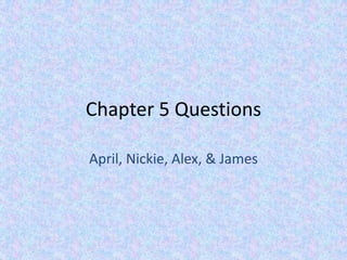 Chapter 5 Questions | PPT