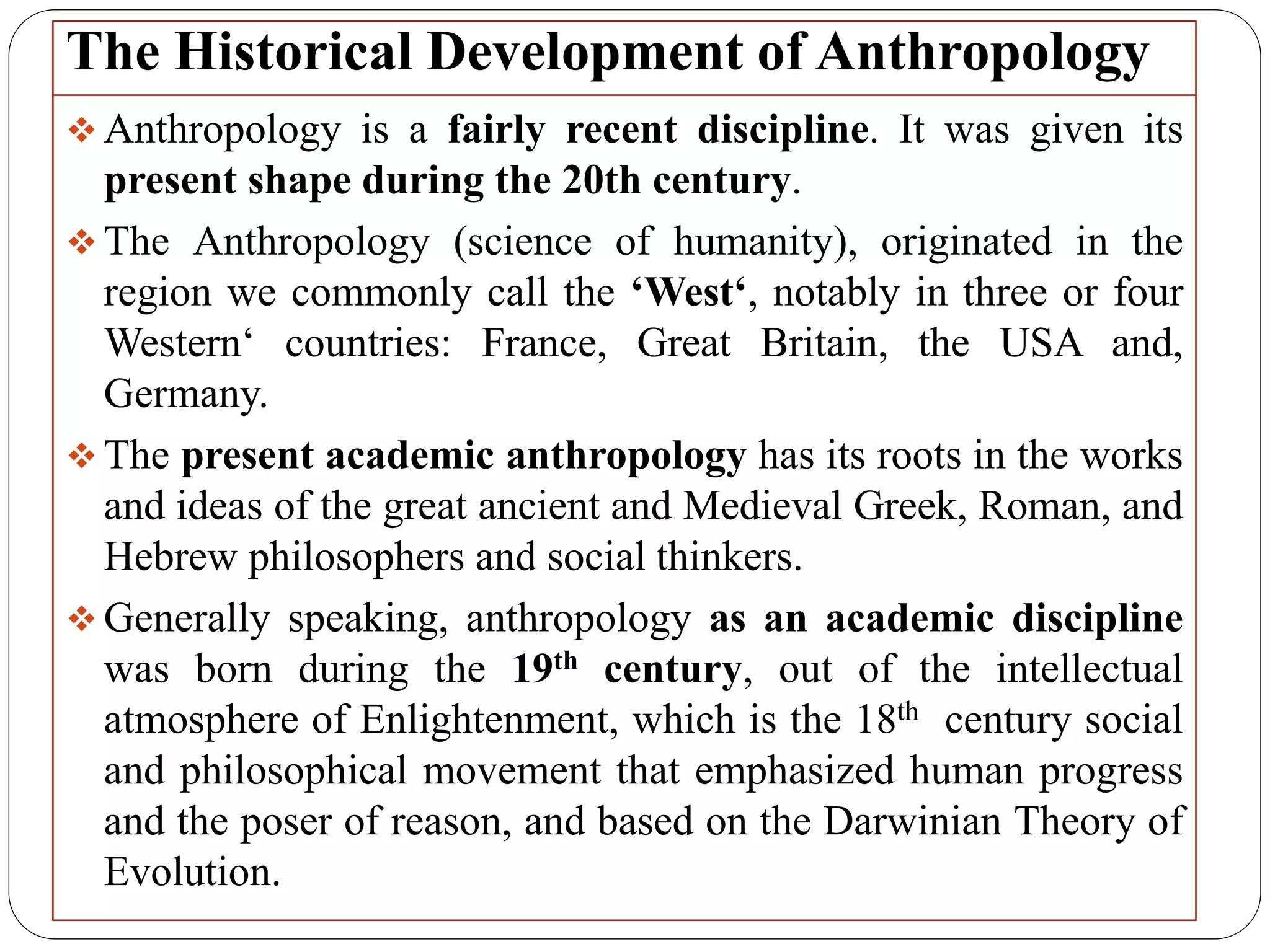 Introduction to Anthropology Course | PPTX | Science