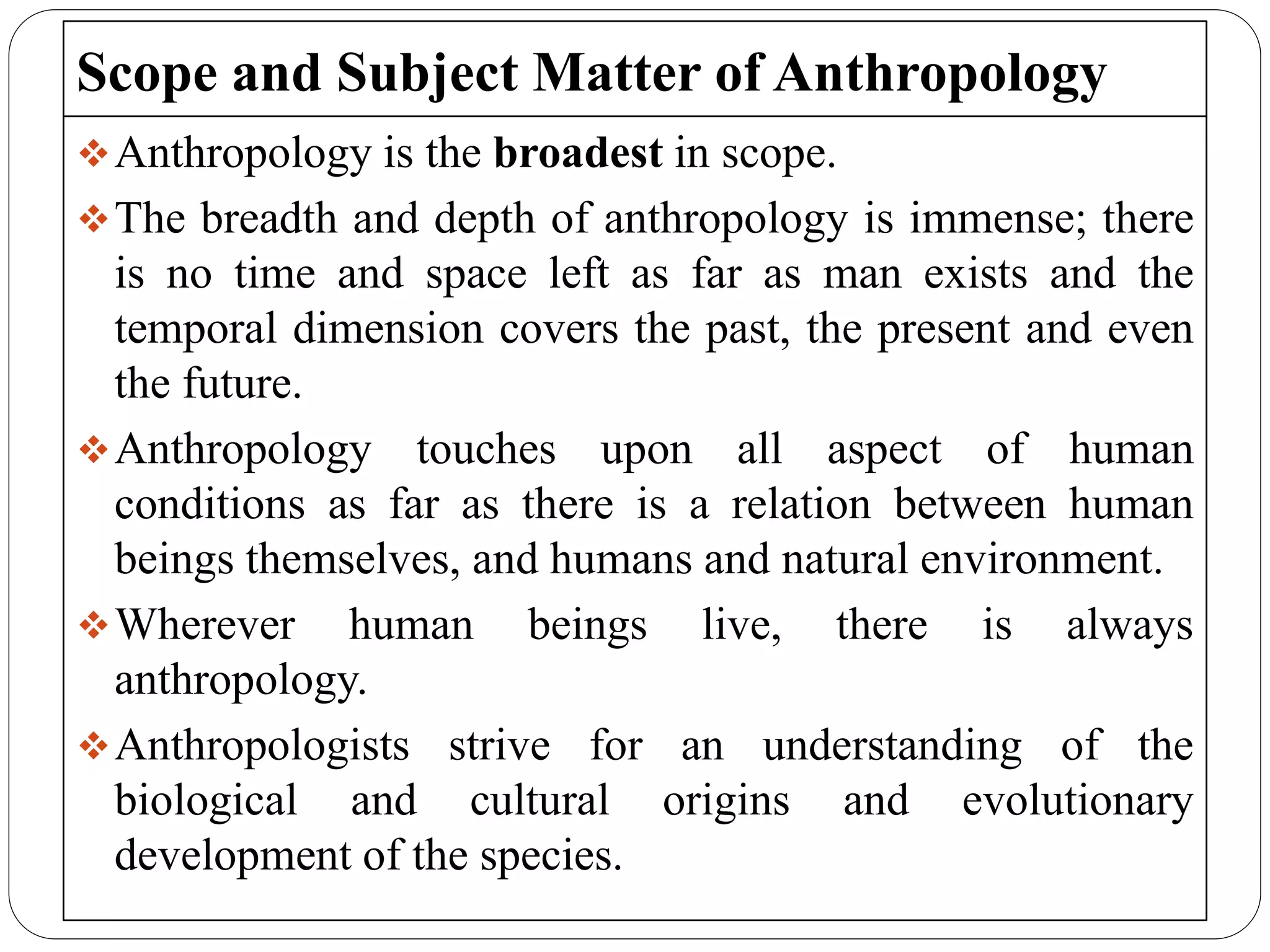 Introduction to Anthropology Course | PPTX