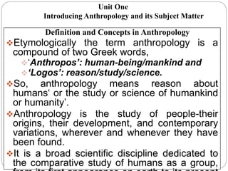 Introduction to Anthropology Course | PPTX