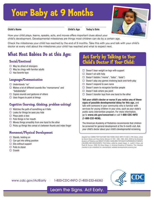 checklist developmental milestones | PDF