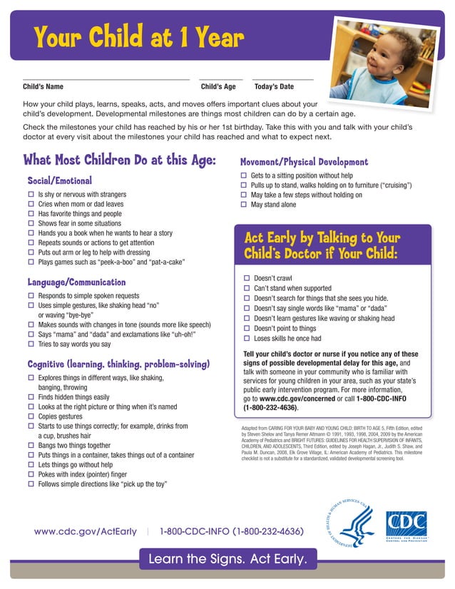 checklist developmental milestones | PDF