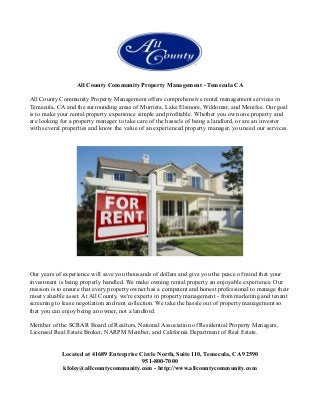 All county community property management temecula ca