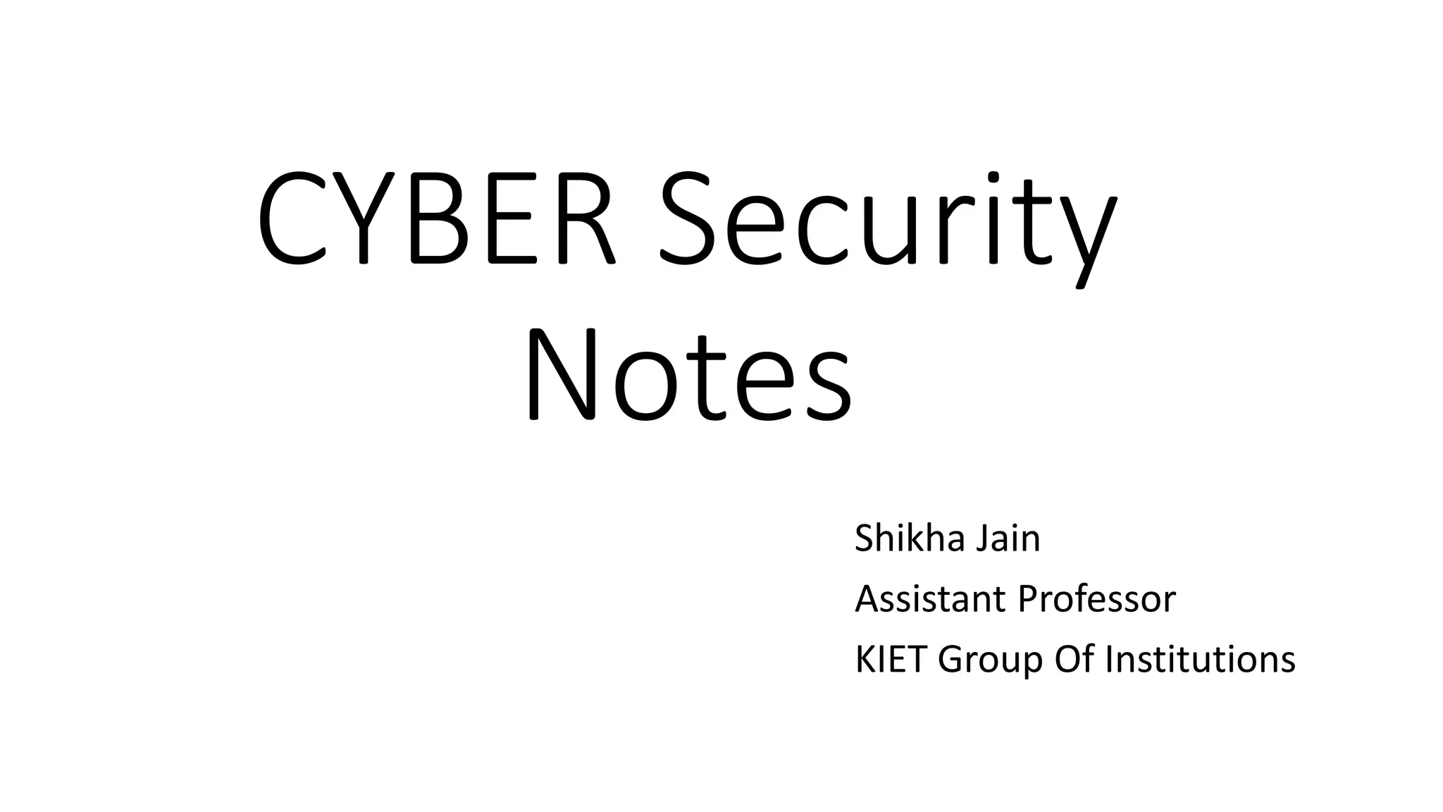 cyber security notes | PPTX