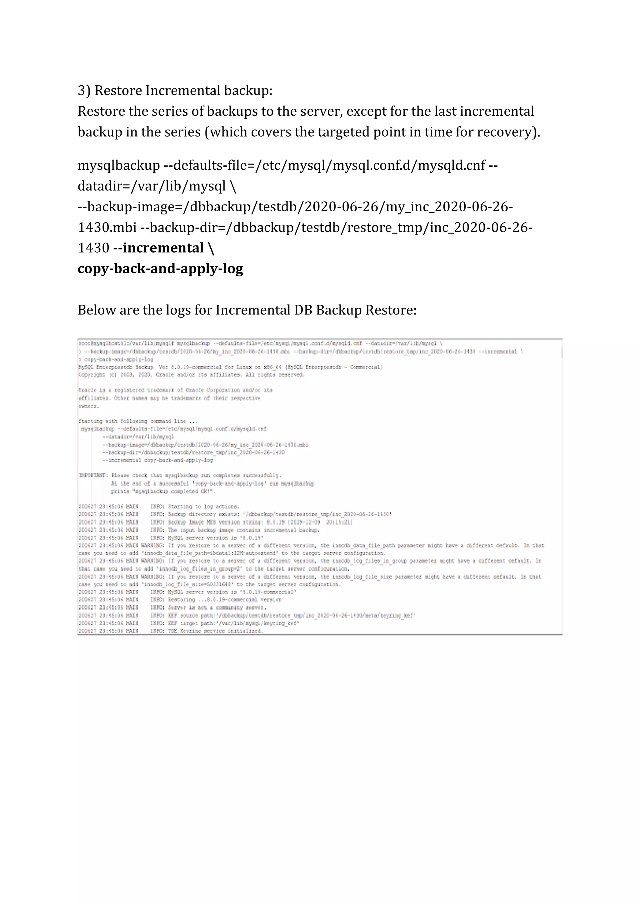 Restore Mysql Database From Mysqlbackup Pdf
