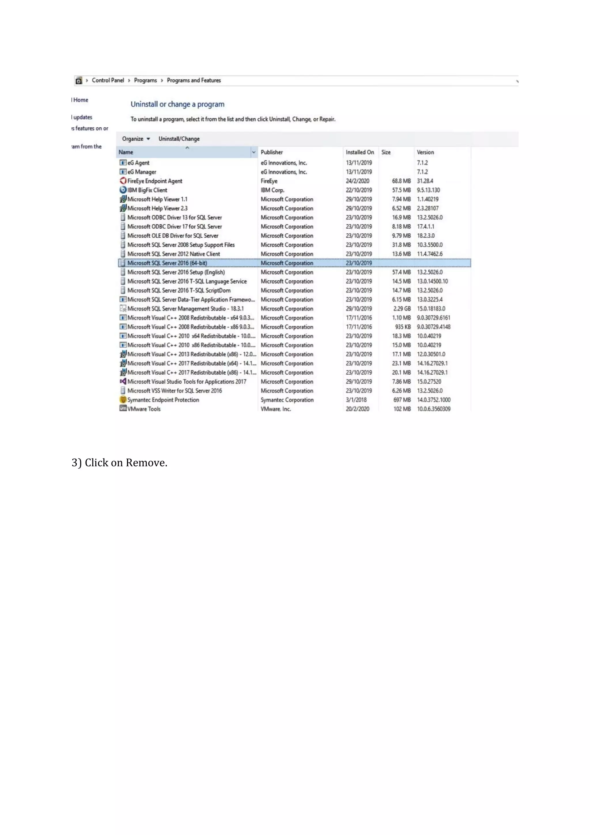 Uninstallting microsoft sql server 2016 | PDF