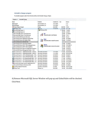 Uninstallting microsoft sql server 2016 | PDF