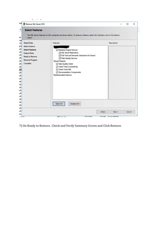Uninstallting microsoft sql server 2016 | PDF