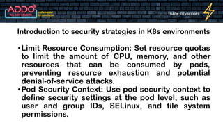 Evolution of security strategies in K8s environments- All day devops | PDF