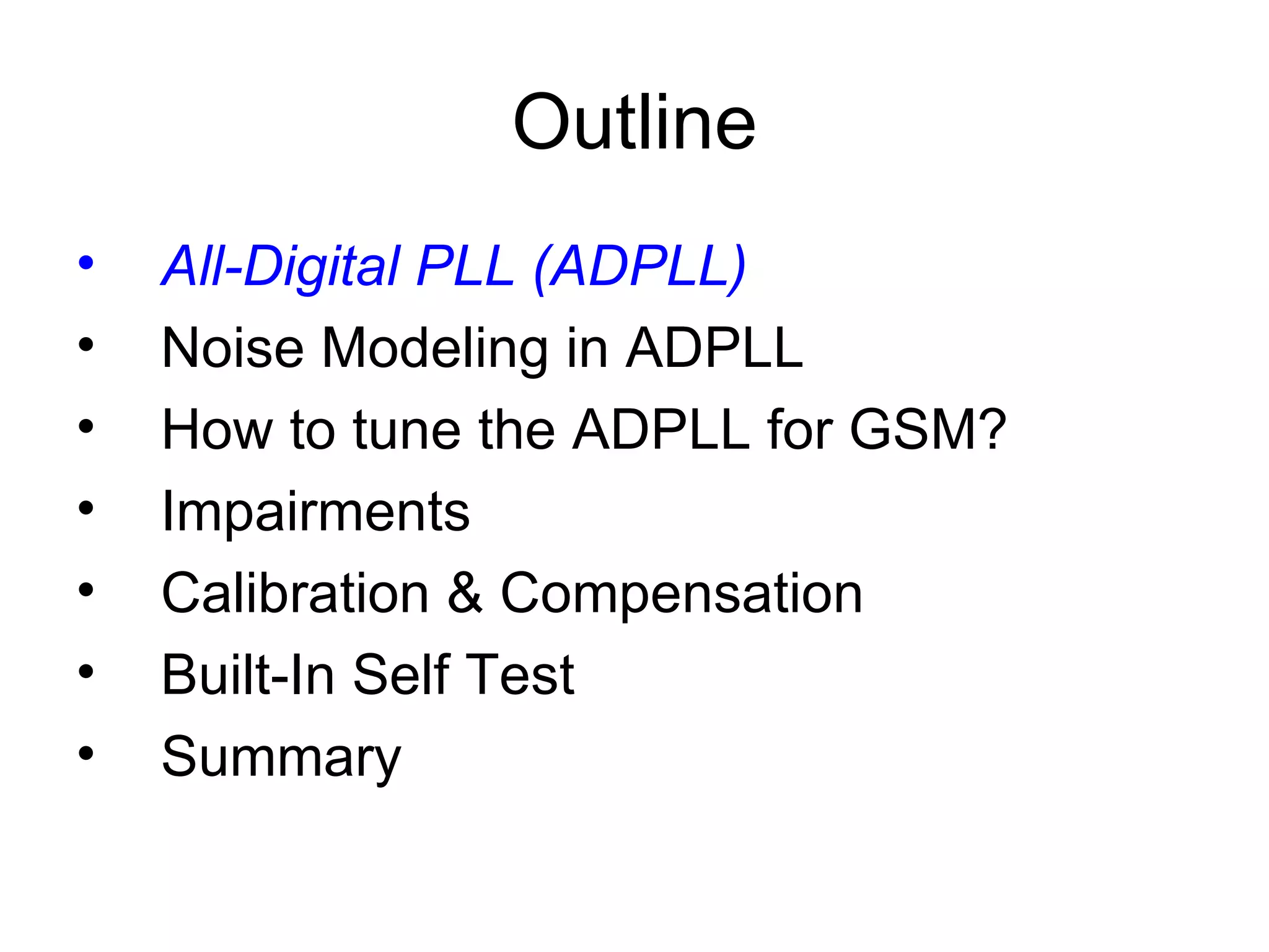 All Digital Phase Lock Loop 03 12 09 | PPT