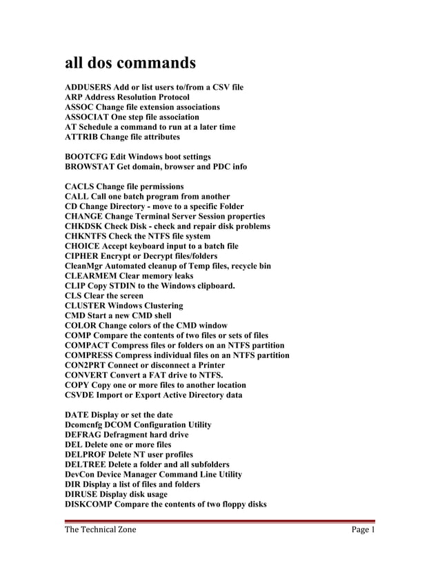 All dos commands | PDF
