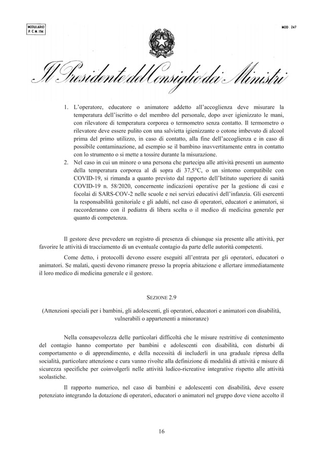 Dpcm in vigore dal 19 ottobre | PDF