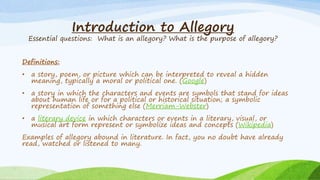 Allegory and the lorax visible thinking | PPT