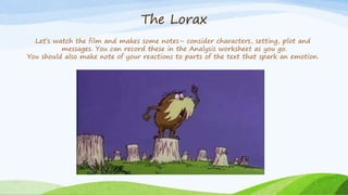 Allegory and the lorax visible thinking | PPT