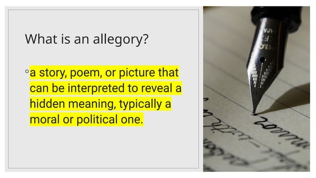 literary Allegory lesson and comparisons | PPT