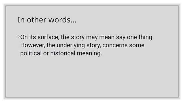 literary Allegory lesson and comparisons | PPT