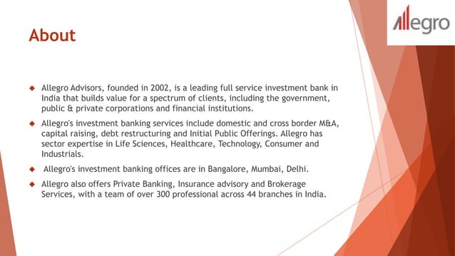 Allegro capital investors | PPTX | Business Banking & Finance | Business