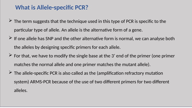 Allele specific Polymerase chain reaction (PCR)).pptx