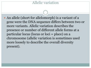 Allelic variation | PPTX
