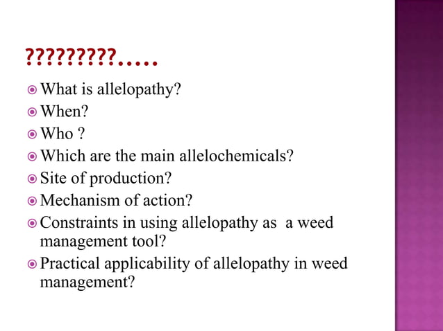 Allelopathy | PPTX | Gardening | Home & Garden