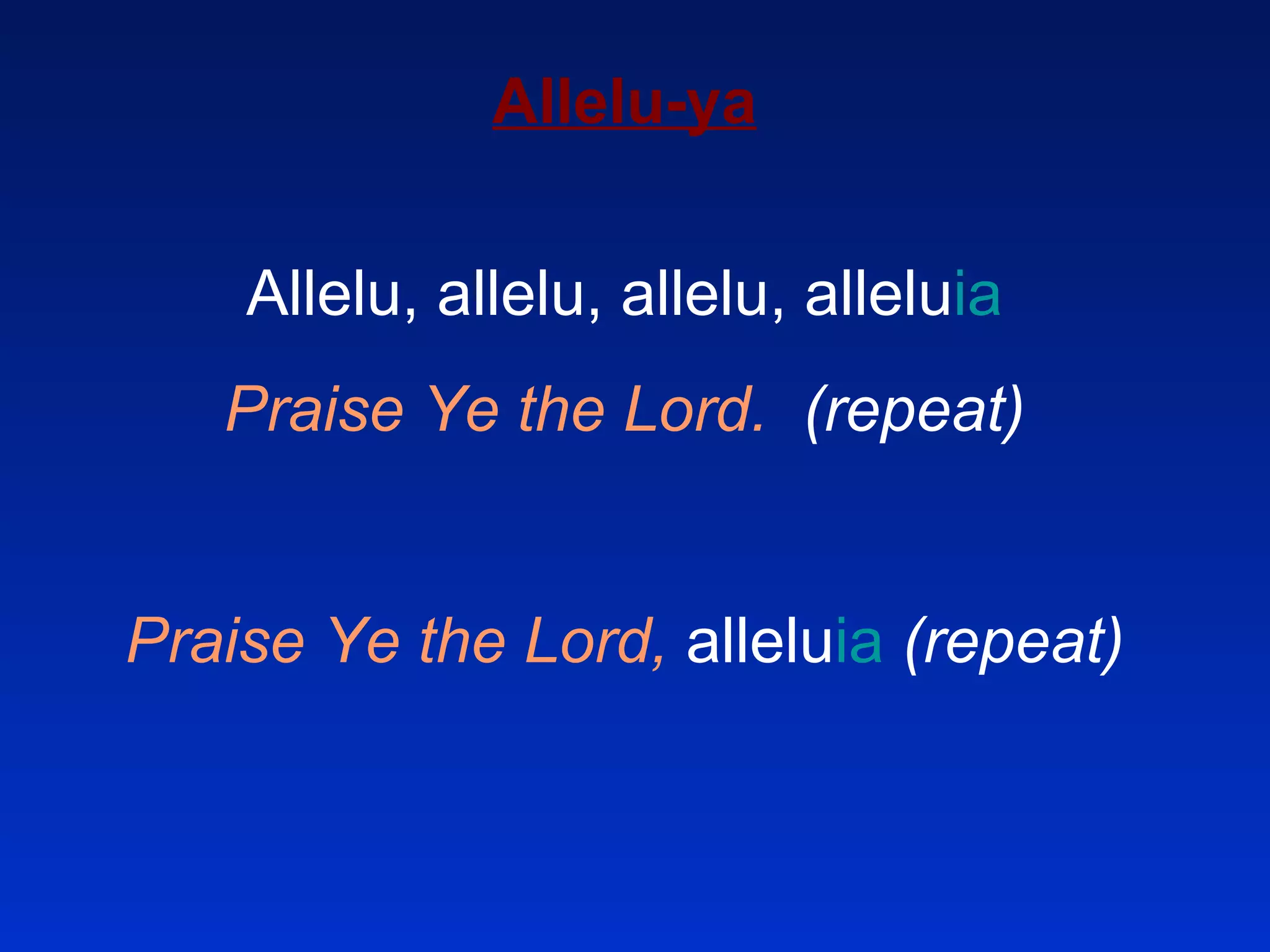 Allelu Ya | PPT