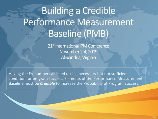 How to build a credible performance measurement baseline (v5) | PPT