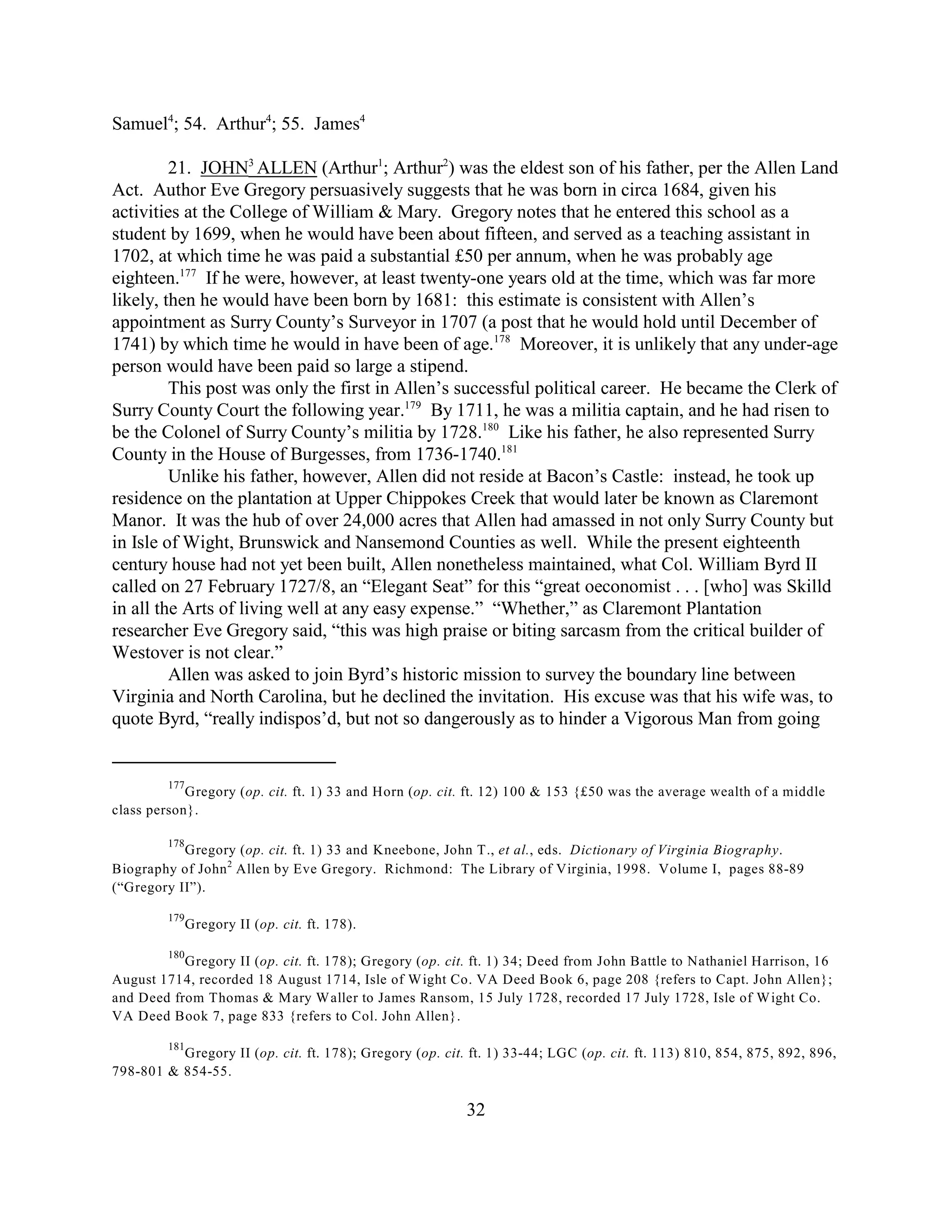 THE ALLEN FAMILY OF SURRY COUNTY, VIRGINIA: Its British Roots And Early ...