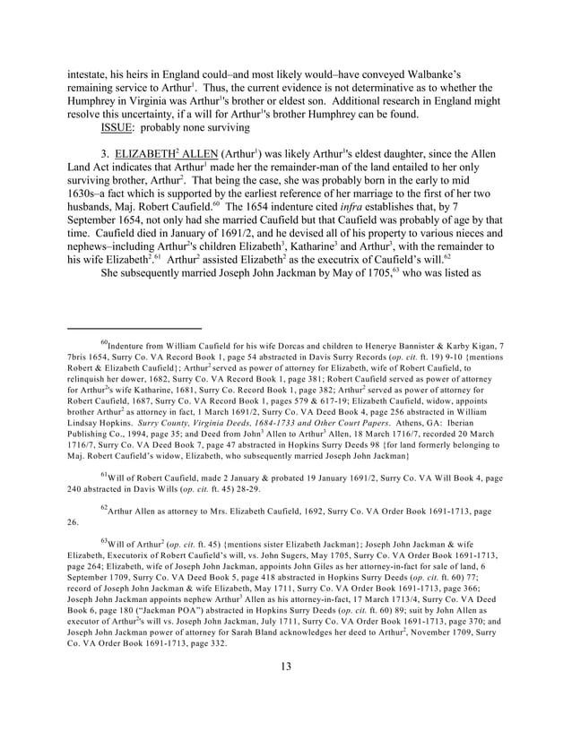 THE ALLEN FAMILY OF SURRY COUNTY, VIRGINIA: Its British Roots And Early ...