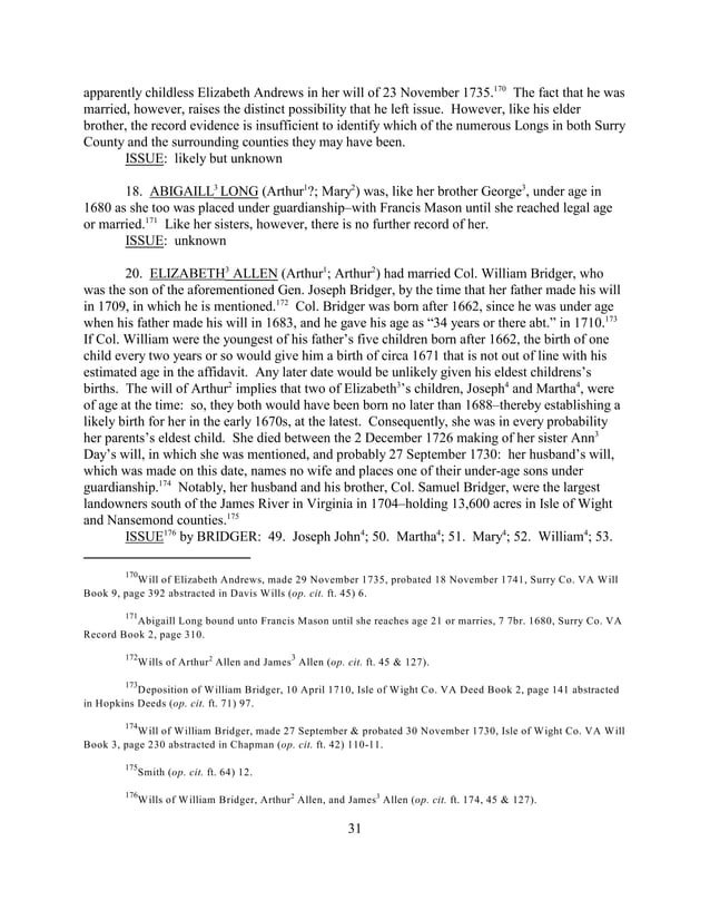 THE ALLEN FAMILY OF SURRY COUNTY, VIRGINIA: Its British Roots And Early ...