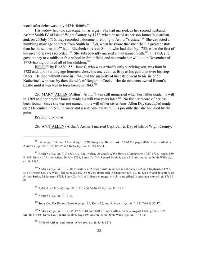 THE ALLEN FAMILY OF SURRY COUNTY, VIRGINIA: Its British Roots And Early ...