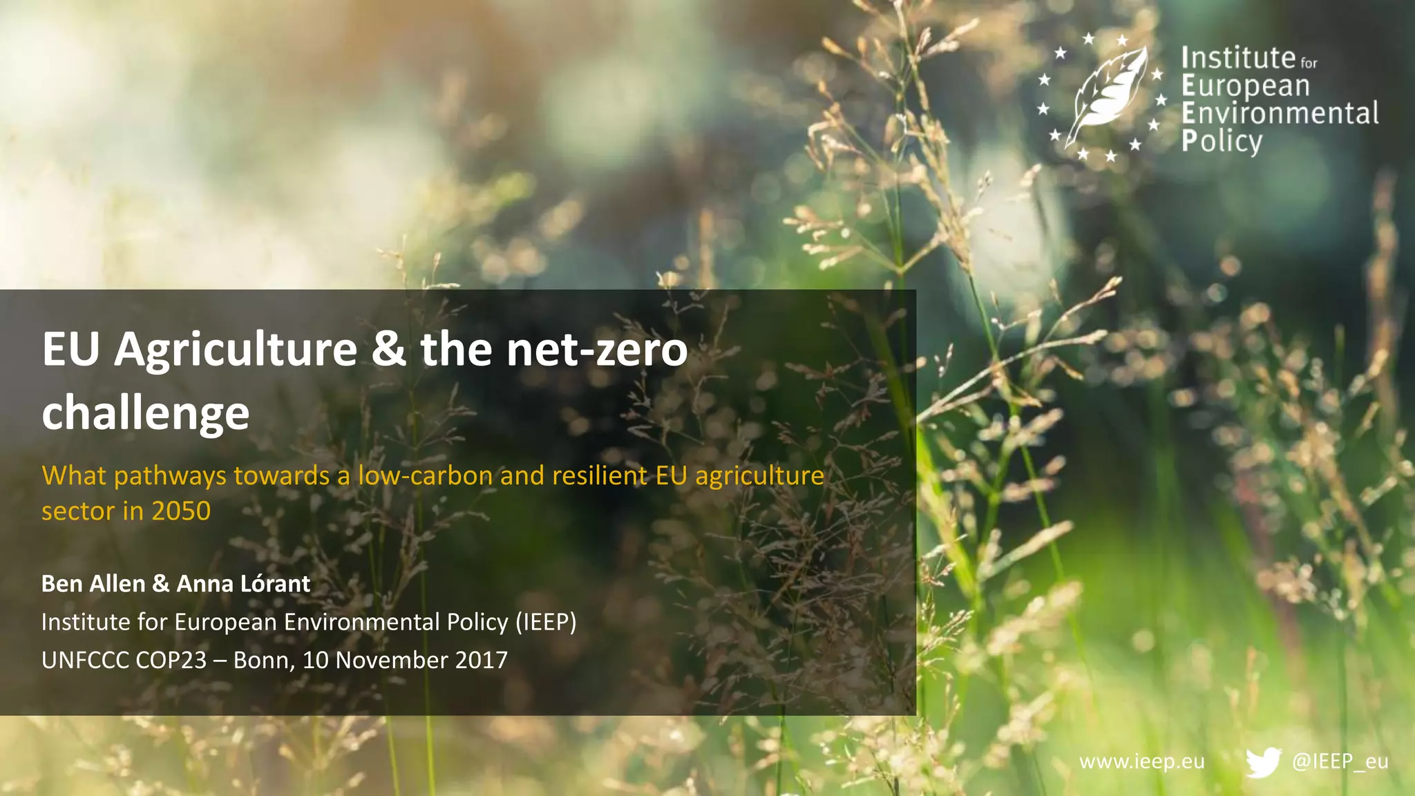 EU Agriculture & the net-zero challenge | PPTX