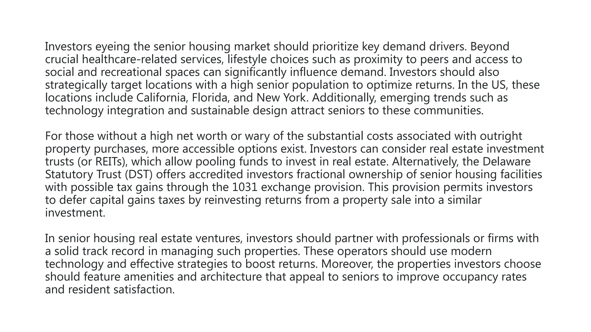 Senior Housing Commercial Real Estate by Allen Boerner | PPTX