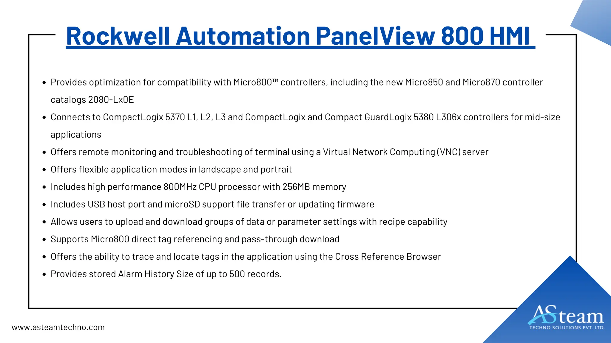Rockwell Automation 2711R PanelView 800 HMI | PDF
