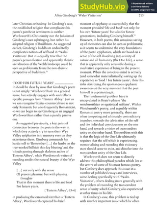 Allen Ginsberg S Wales Visitation As A Neo-Romantic Response To ...