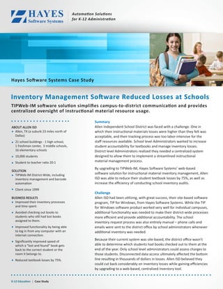 Allen isd casestudy management softwaRE | PDF | Educational Assessment ...