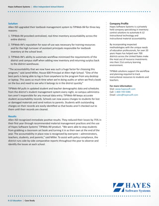 Allen isd casestudy management softwaRE | PDF