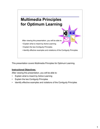 Multimedia Principles for Optimum Learning | PDF