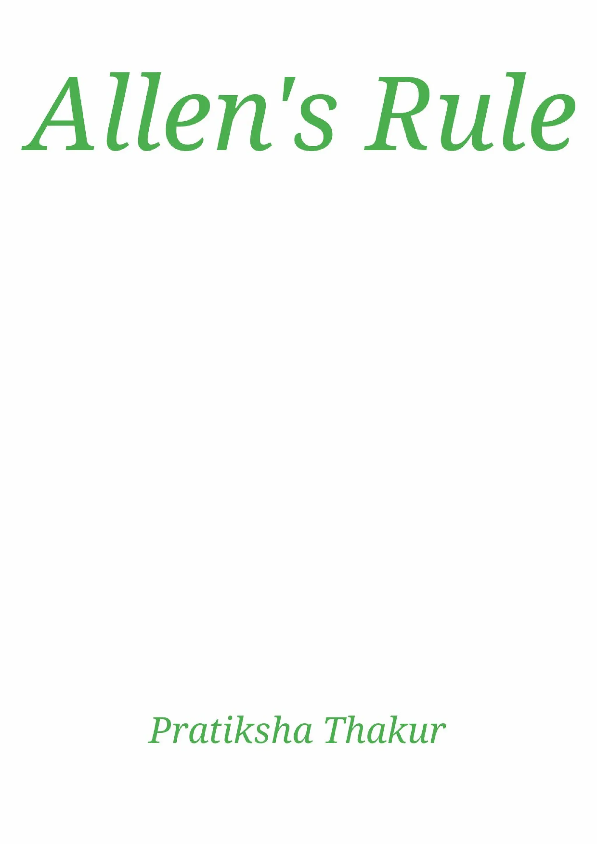Allen's Rule | PDF