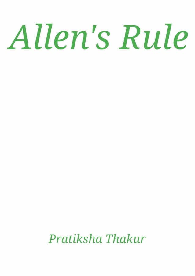 Allen's Rule | PDF