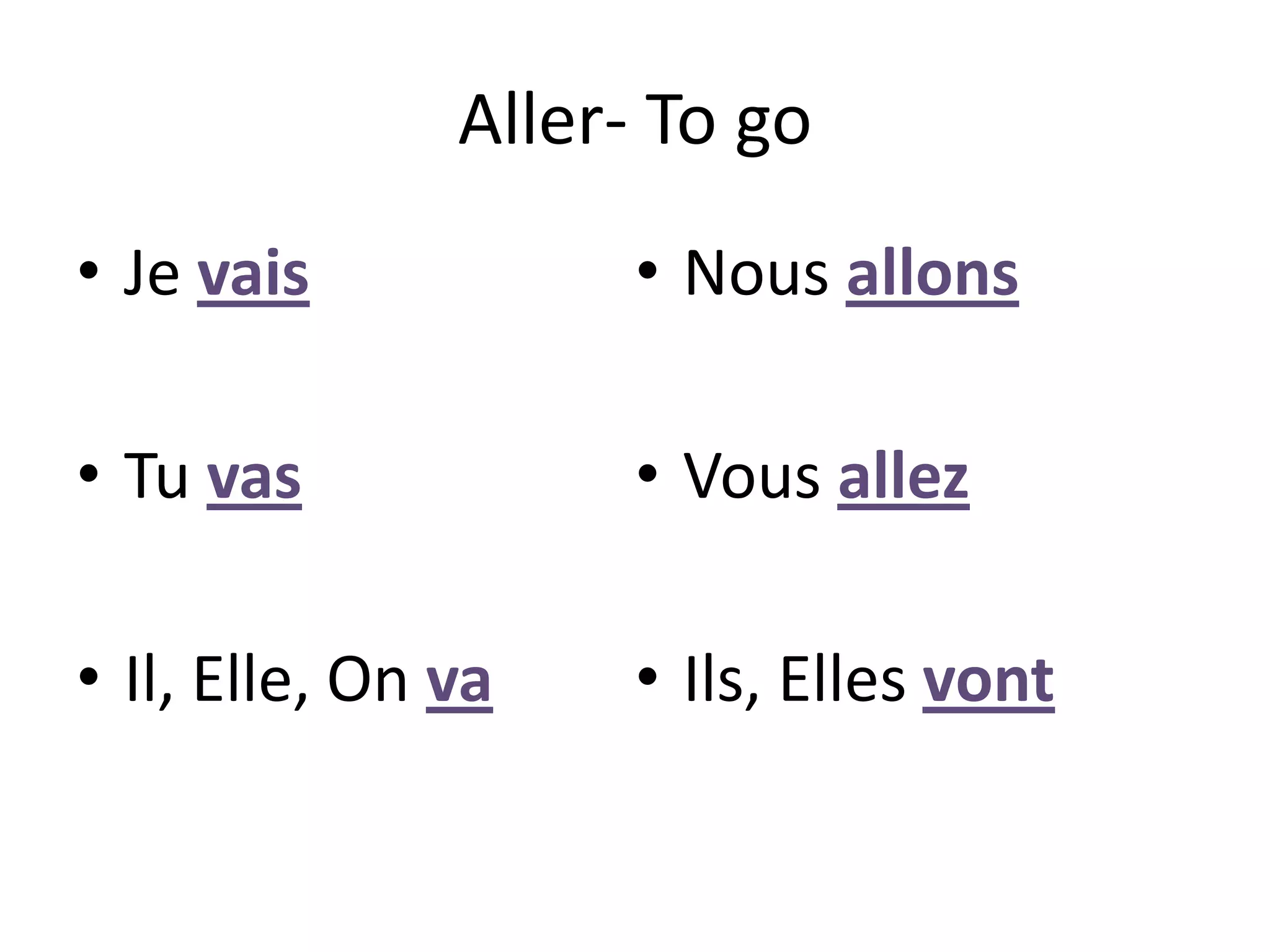 Aller conjugation | PPTX