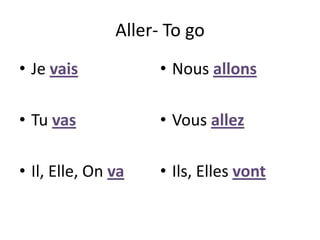 Aller conjugation | PPTX