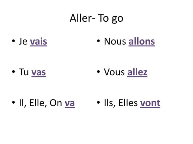 Aller conjugation | PPTX