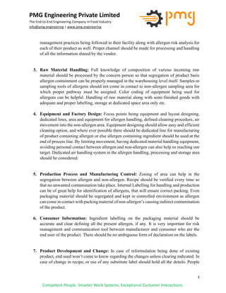 Allergen Management Components- Allergen Management Step | PDF