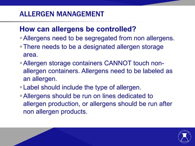 Allergen discussing mislabeling dangers of cross contamination and ...