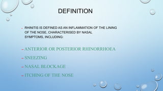 Allergic rhinitis seminar ent | PPTX
