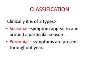 Allergic rhinitis | PPTX