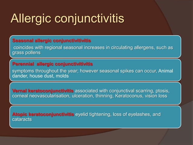 Allergic Conjuncitivitis | PPTX | Allergies | Diseases and Conditions