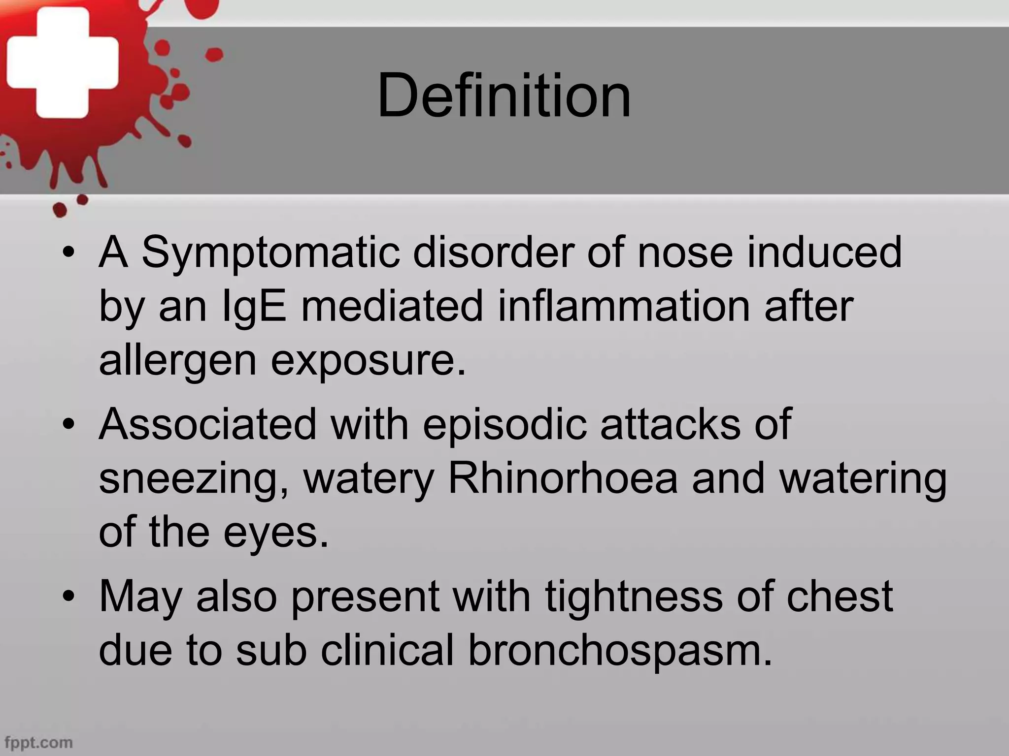 Allergic rhinitis | PPTX | Ear, Nose and Throat Conditions | Diseases ...