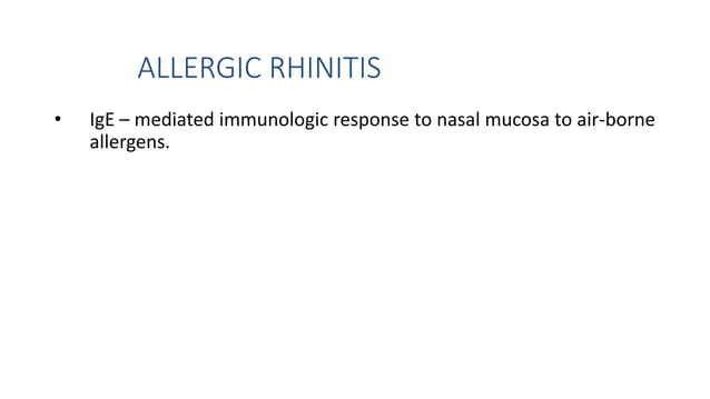 Allergic rhinitis symptoms signs treatment ent ppt | PPTX | Allergies ...