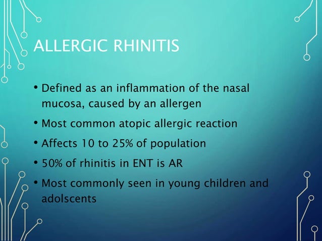Allergic rhinitis - presentation | PPTX | Allergies | Diseases and ...
